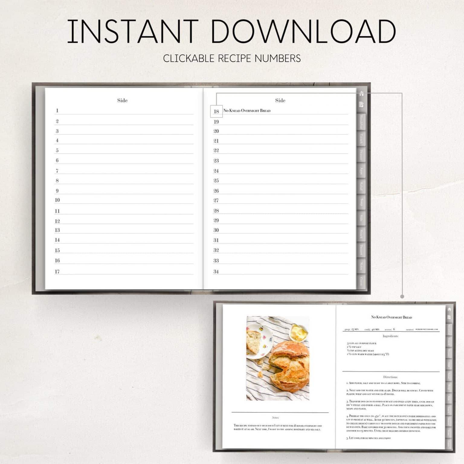 *New* Digital (Fillable) Recipe Book – Our Journey To Home